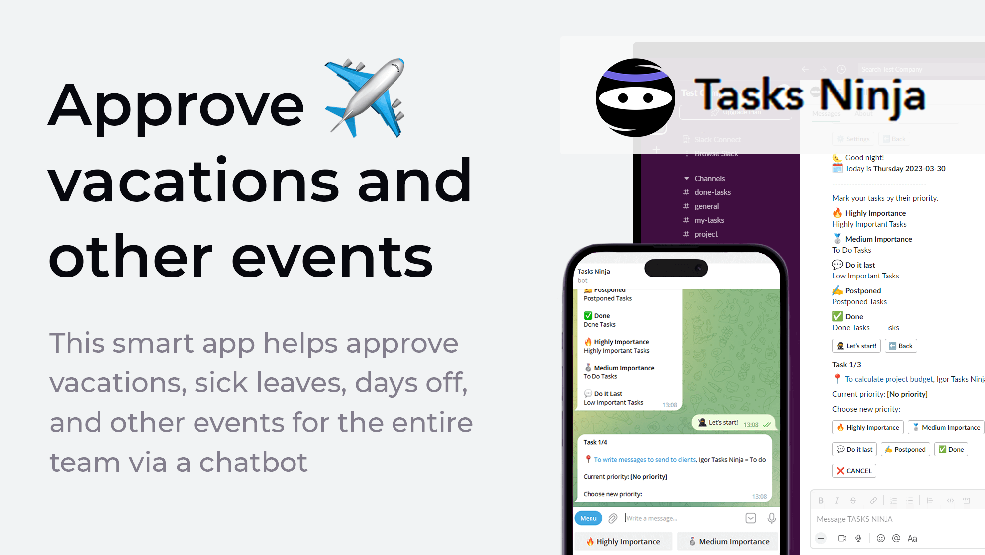 Approval for vacations and other events - Tasks Ninja