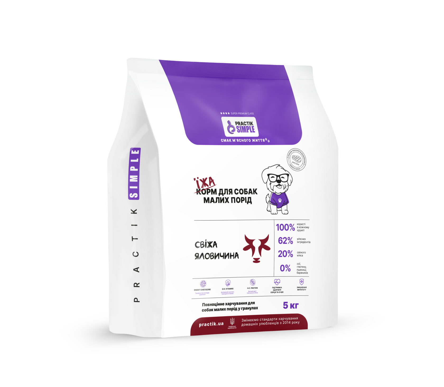 Корм для собак малих порід «Свіжа яловичина» Practik Simple купити в Україні