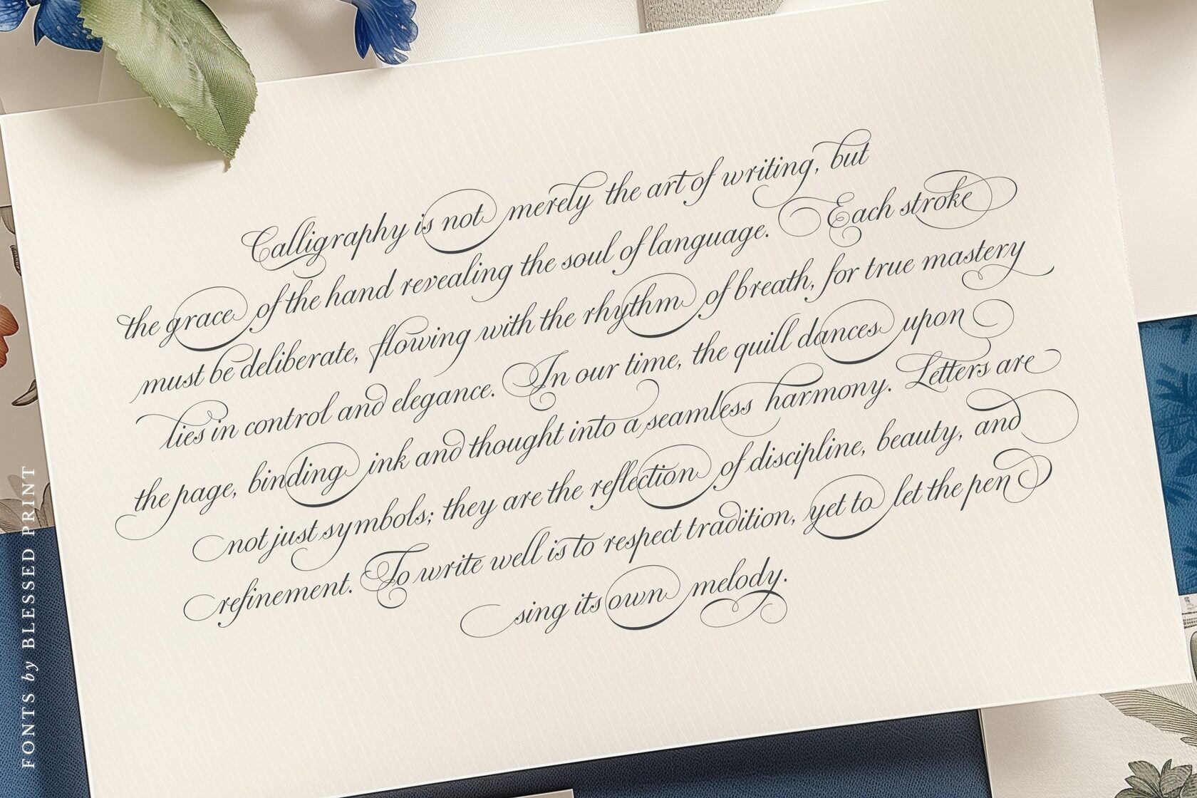 Beyond Perfection Script | Elegant Calligraphy by Blessed Print