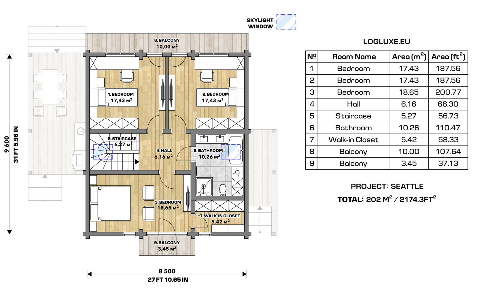 Prefab bigger home kit - Seattle - 202 m² / 2174.3ft²