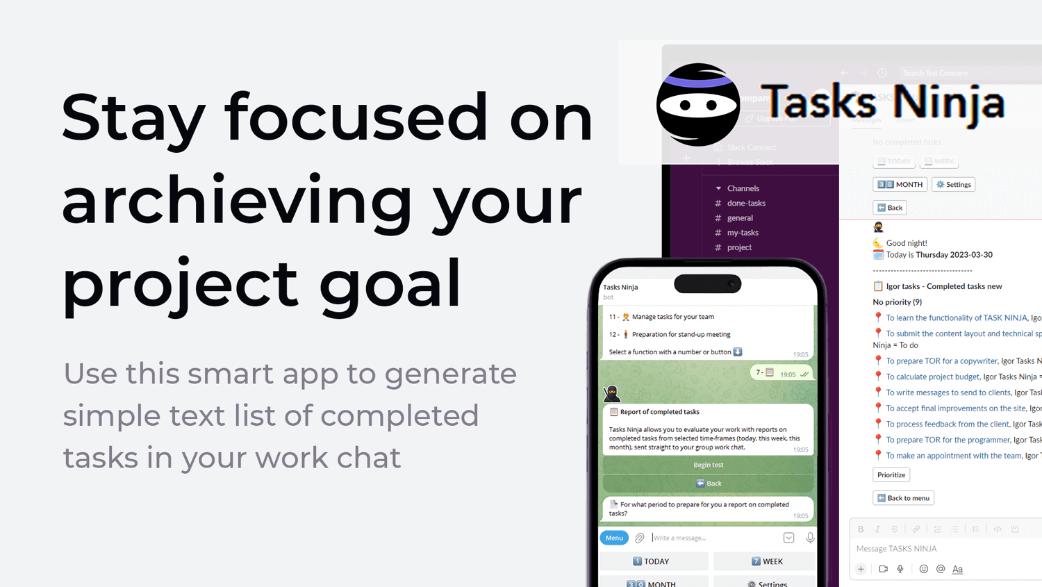 List of completed tasks in Telegram using Jira tasks - Tasks Ninja