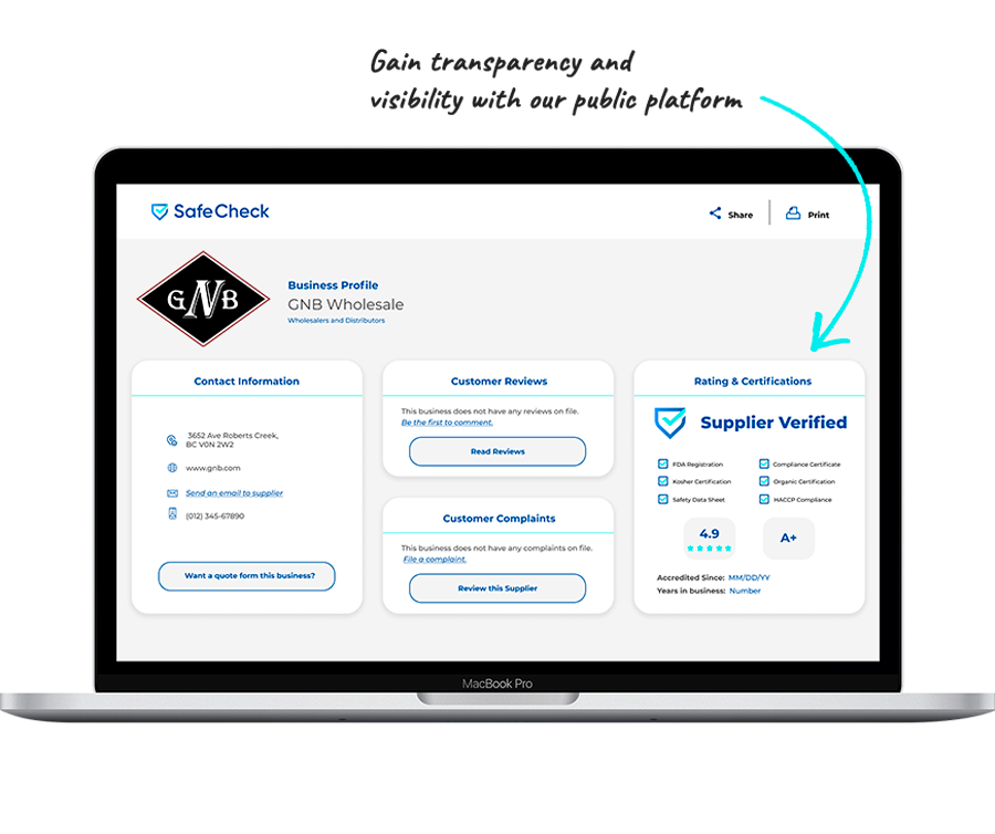 SafeCheck® Supplier Verification Software
