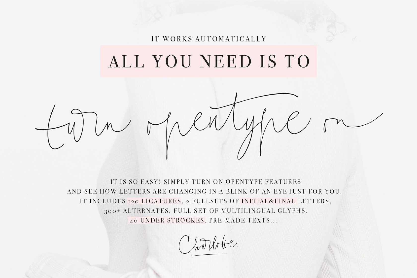 Charlotte Font| Script Fonts - Blessed Print