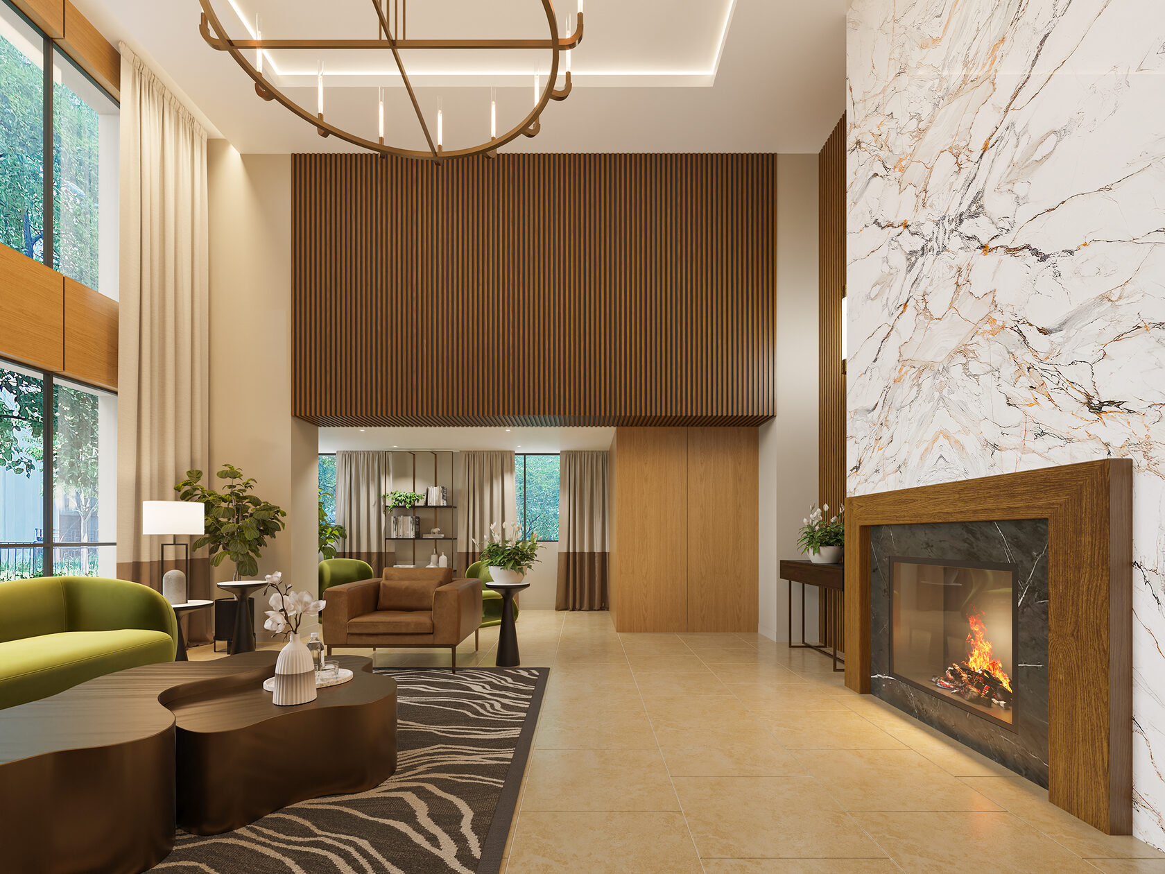 INTERIOR DESIGN OF CONDO LOBBY 35 HAYDEN STREET