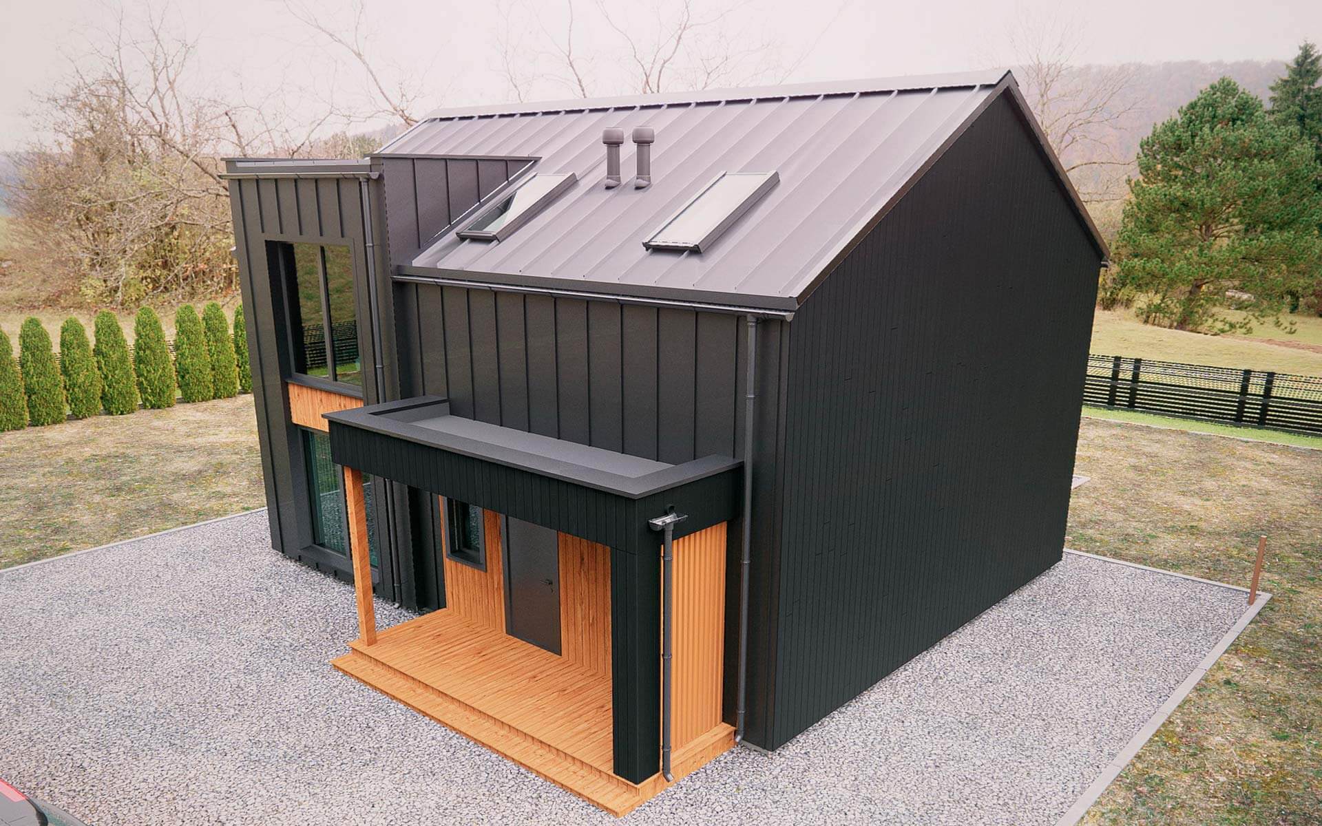 Premium bigger prefabricated home kit - British M - 1722 ft² /160 m²