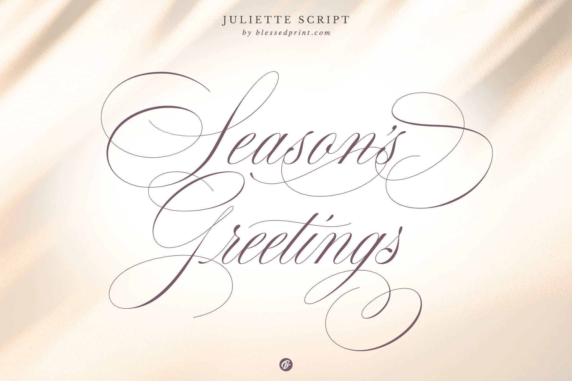 Juliette Font | Romantic wedding script by Blessed Print