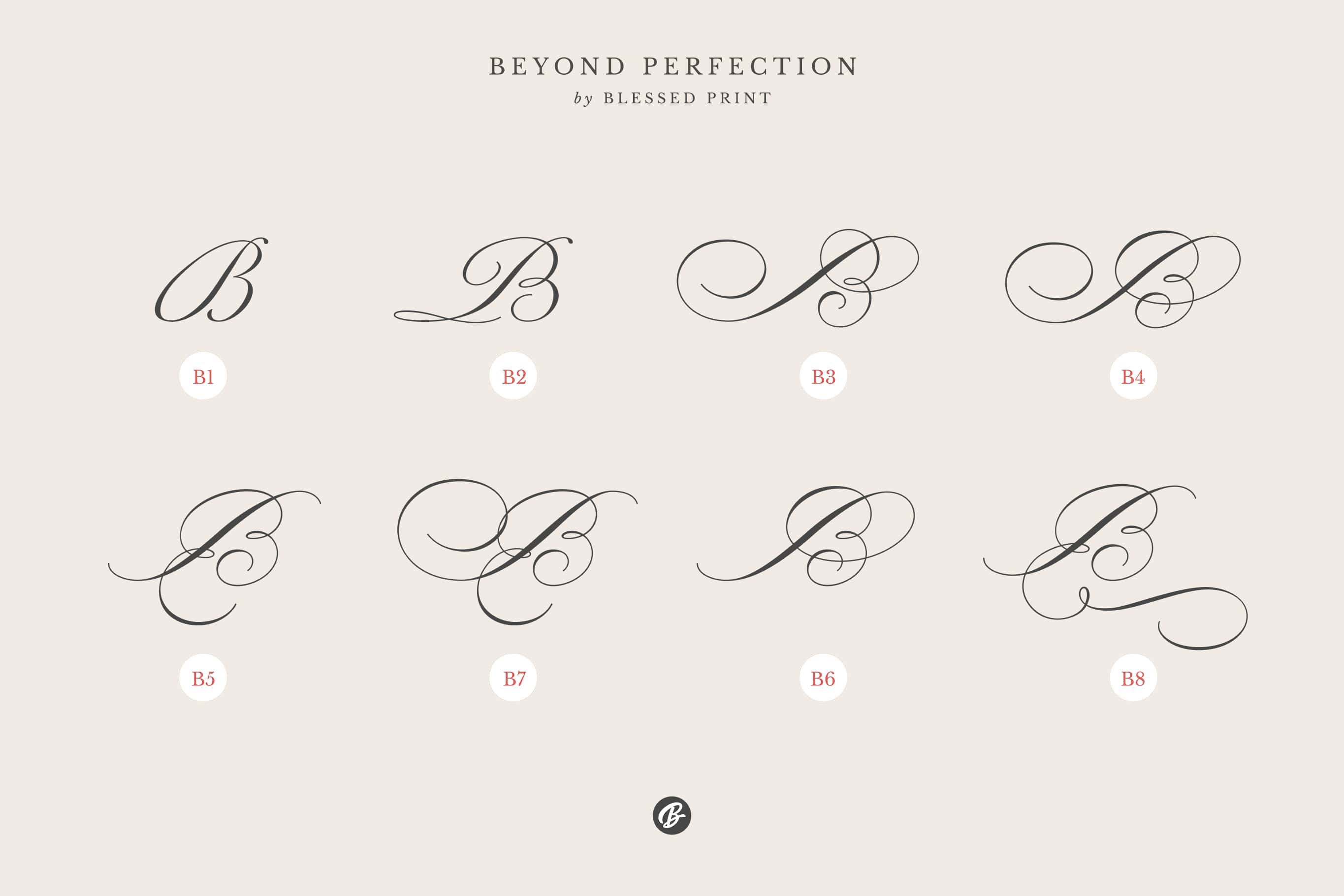 Beyond Perfection Script | Elegant Calligraphy by Blessed Print