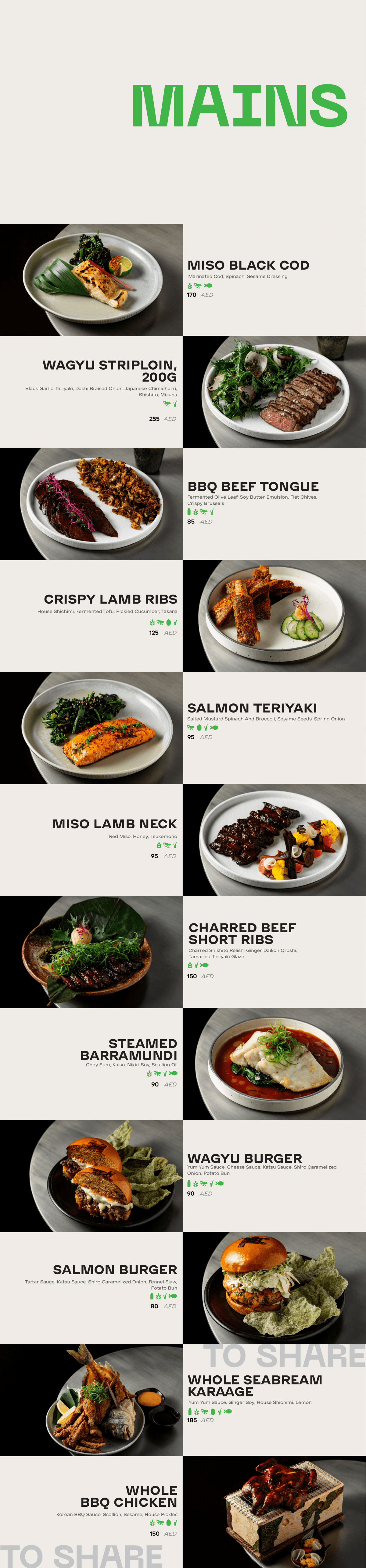 SOON Menu