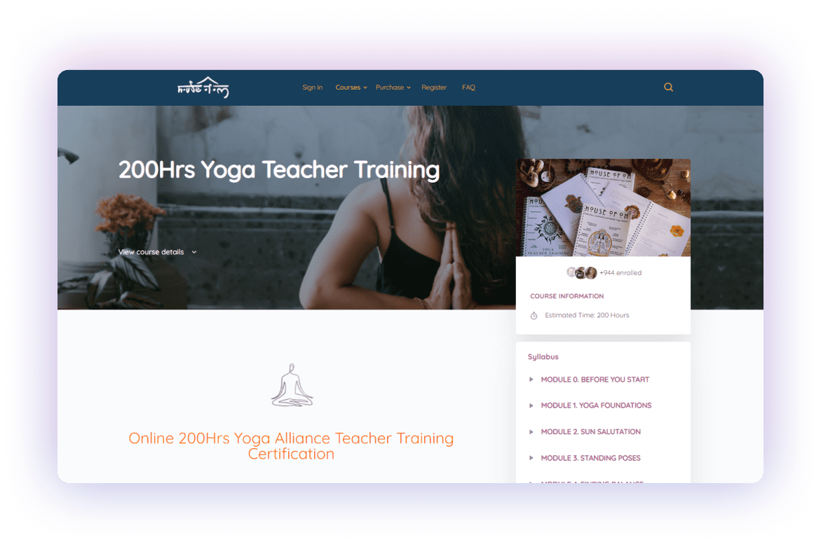Online yoga teacher training accredited by Yoga Alliance