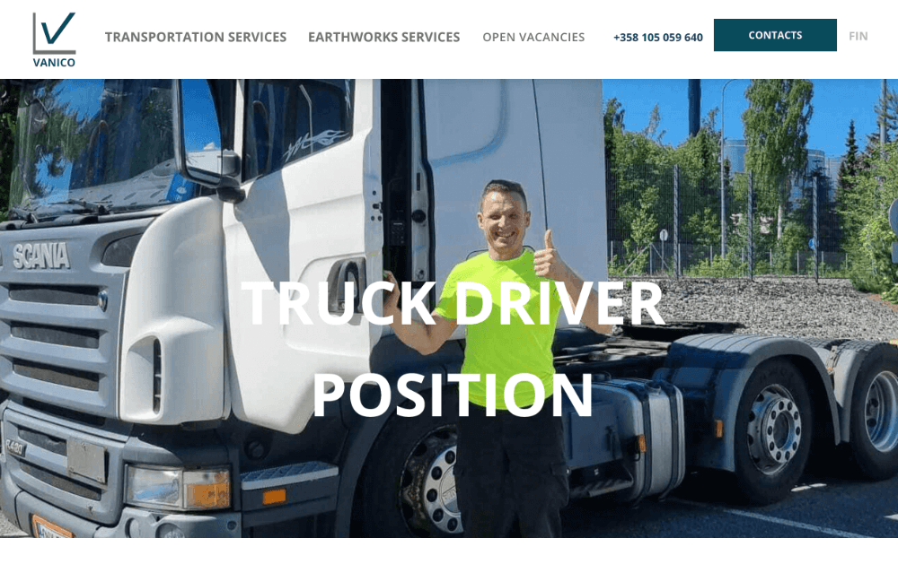 Truck driver open position