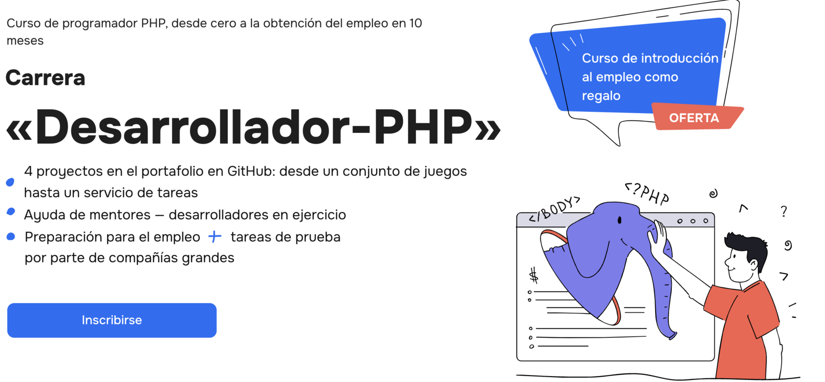 Curso de Desarrollador PHP - formación PHP online desde cero con seguridad laboral