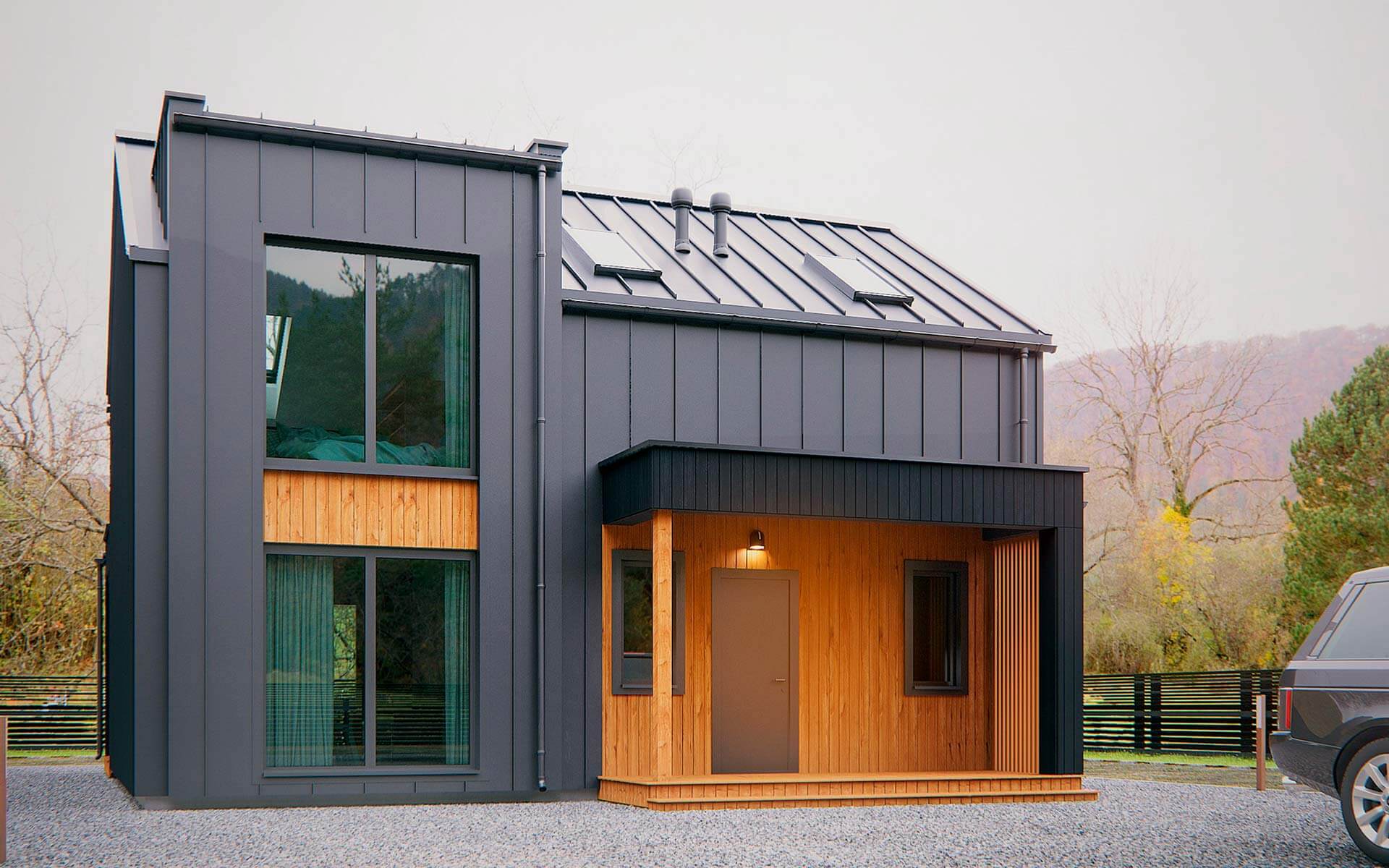 Premium bigger prefabricated home kit - British M - 1722 ft² /160 m²