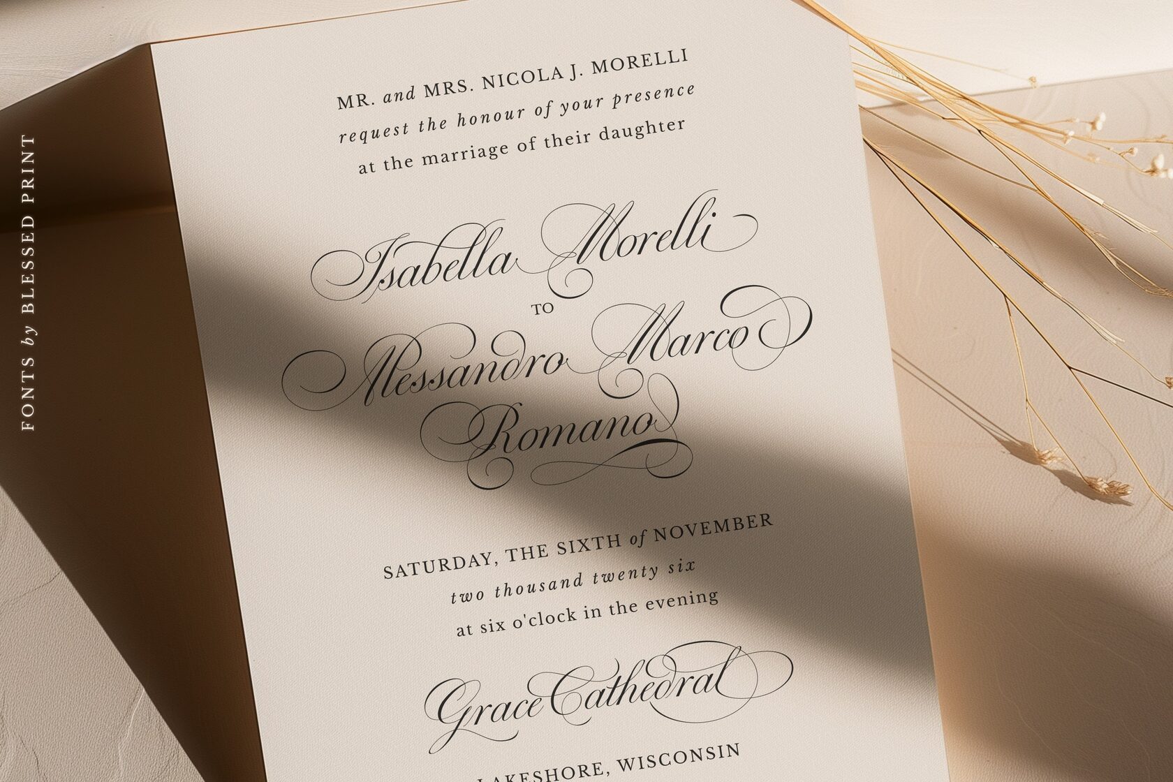 Beyond Perfection Script | Elegant Calligraphy by Blessed Print