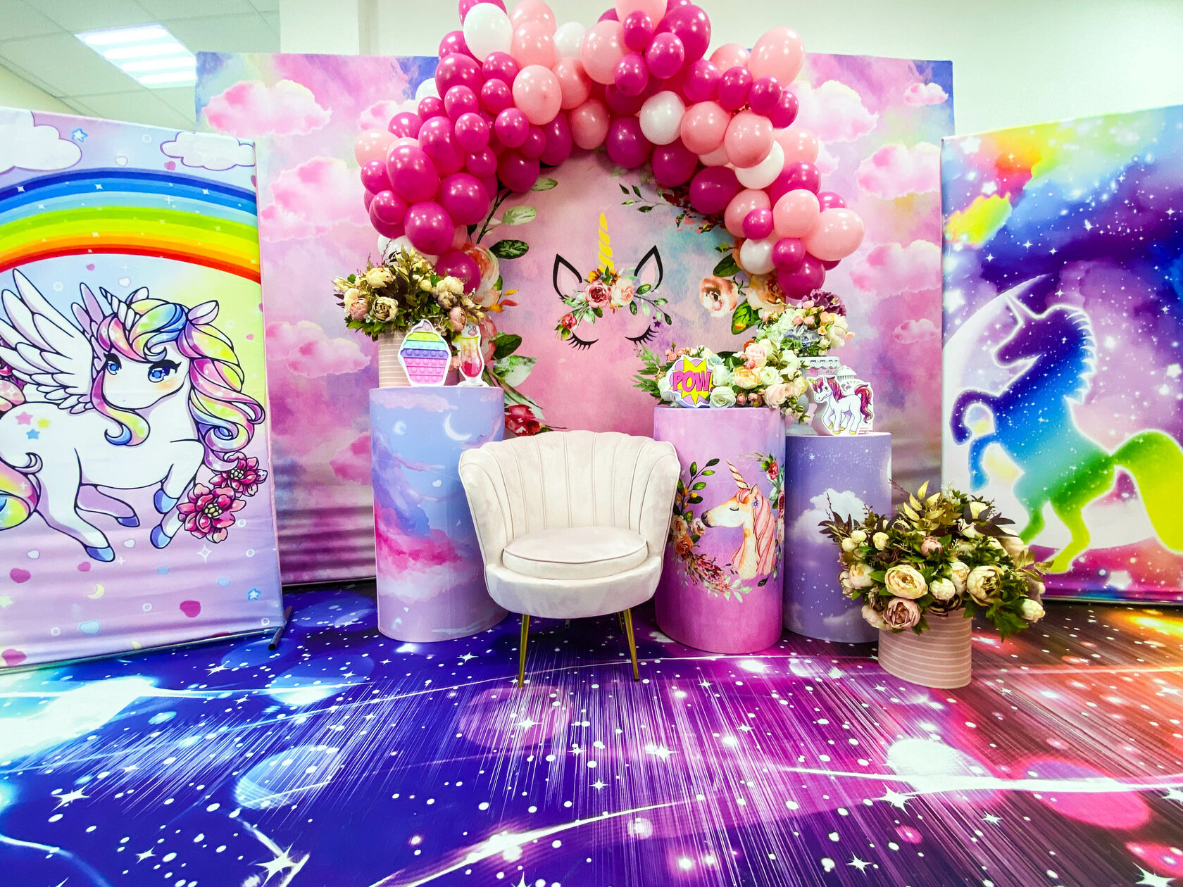 Unicorns theme for birthday party in Dubai