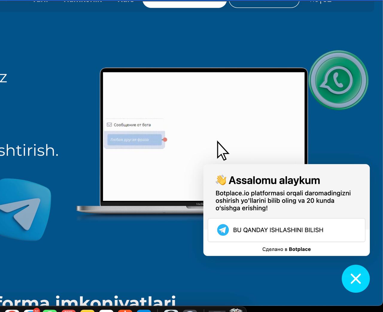 BotPlace.io – Telegram chatbotlar, mini-landing va do‘konlar yaratish ...