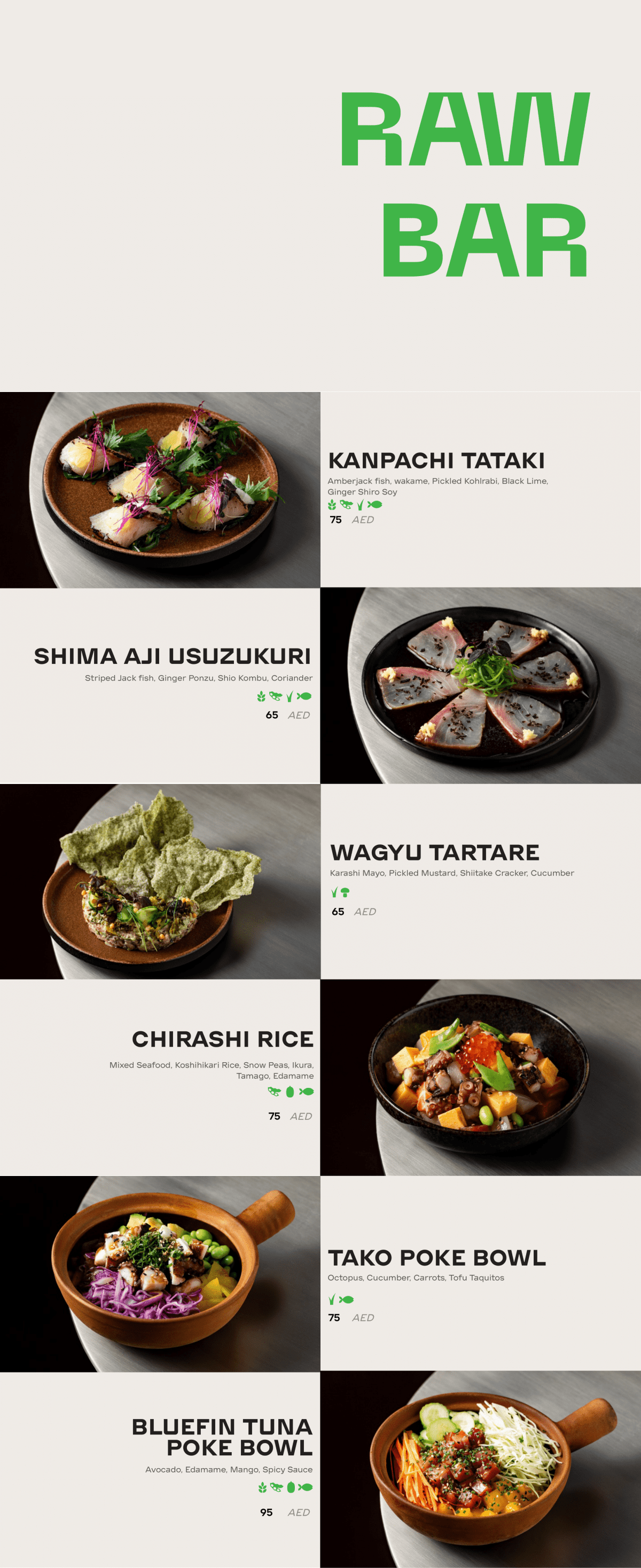 SOON Menu