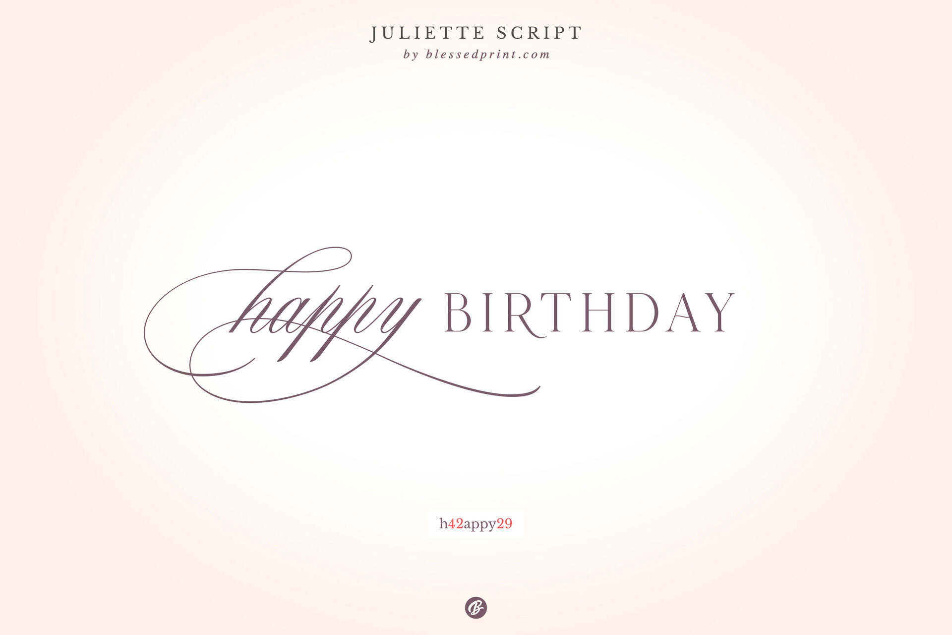 Juliette Font | Romantic wedding script by Blessed Print