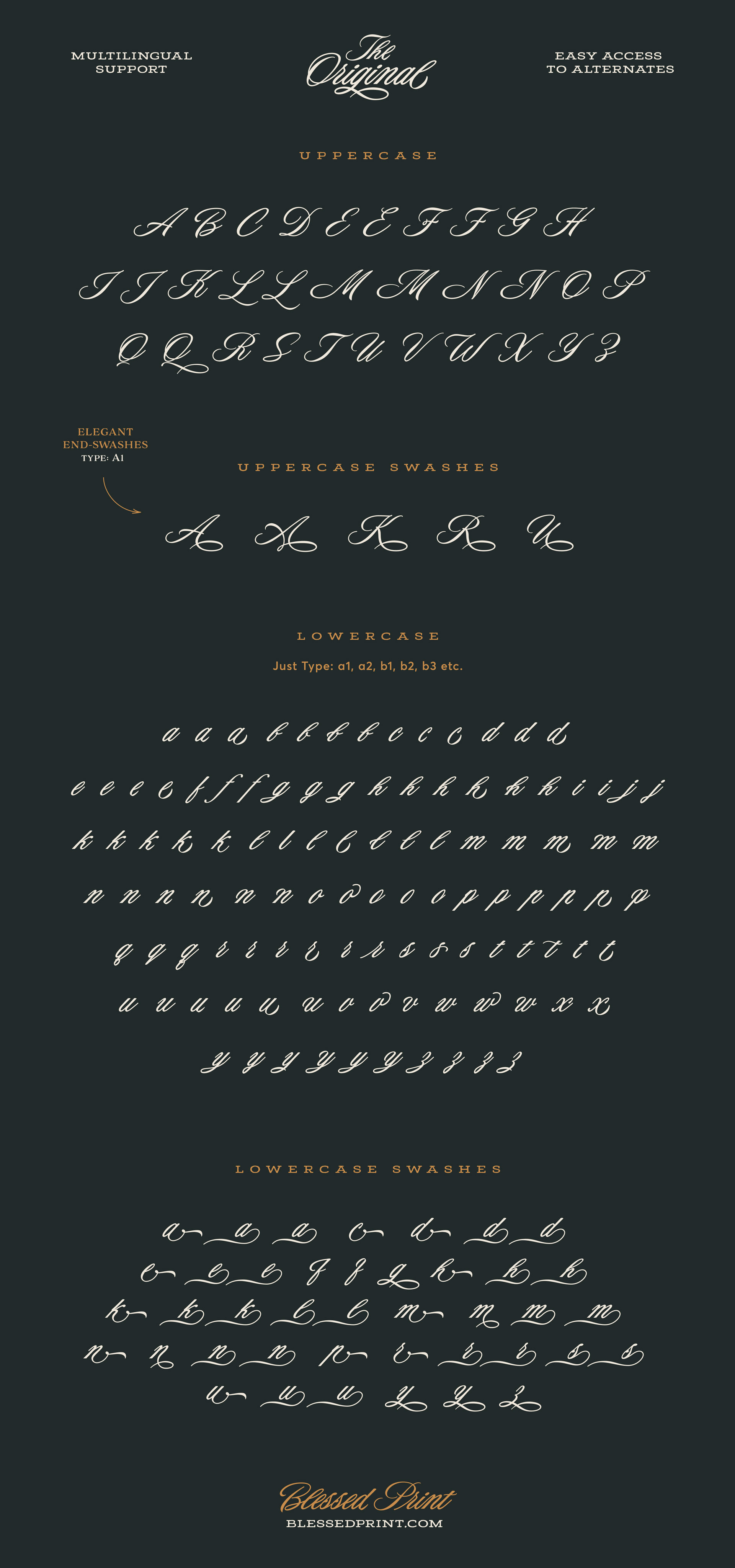 The Original Font | Retro Script - Blessed Print