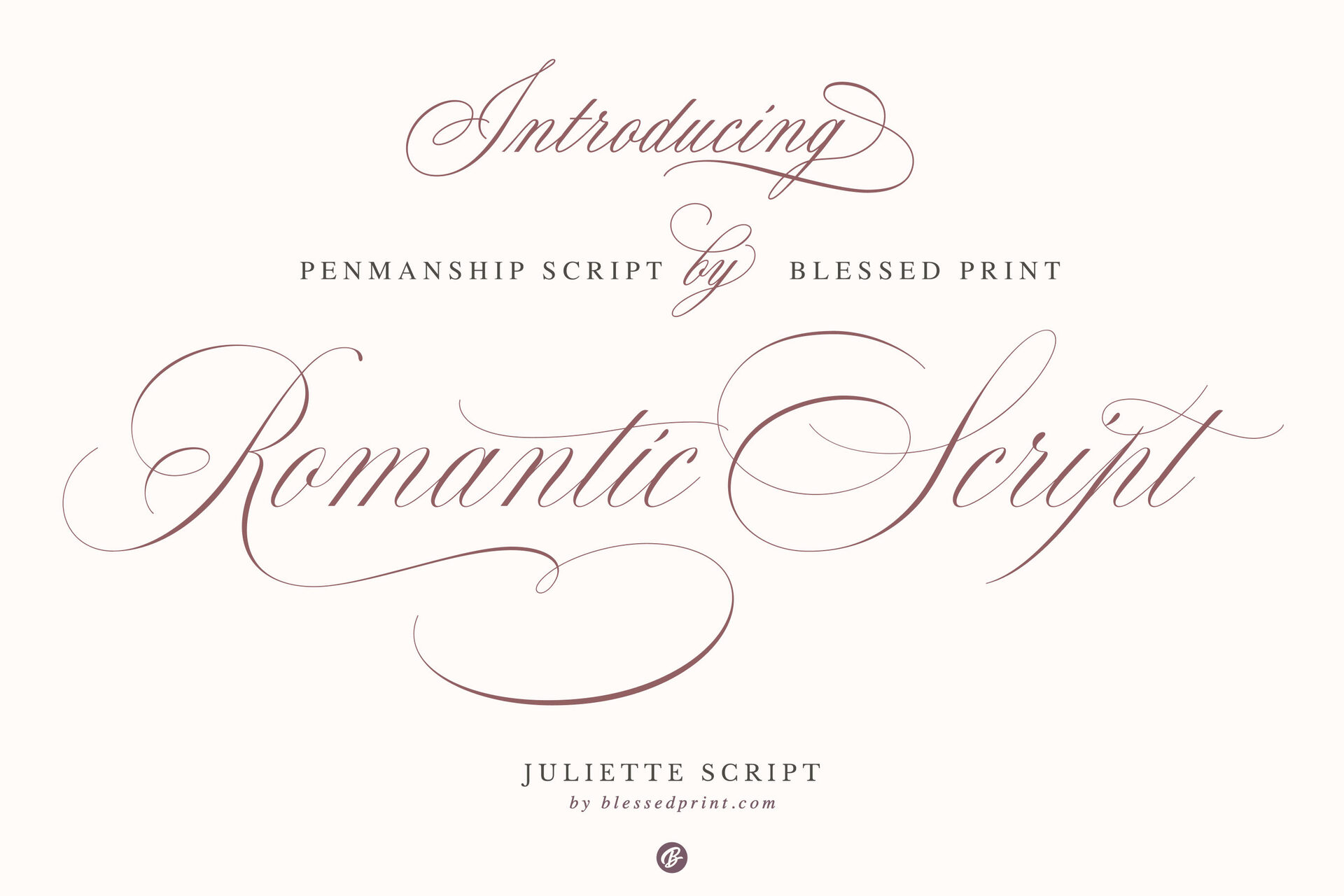 Juliette Font | Romantic wedding script by Blessed Print
