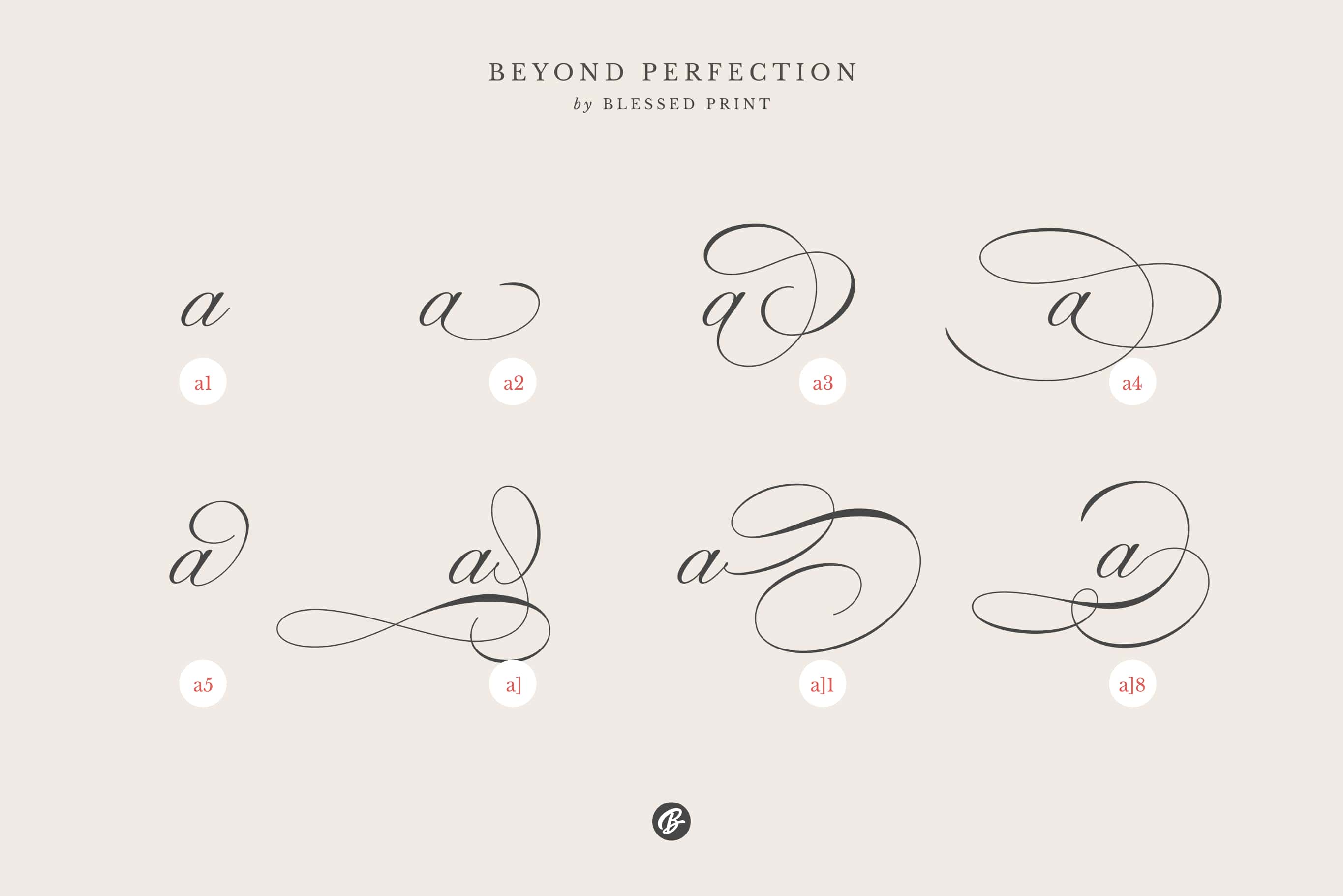 Beyond Perfection Script | Elegant Calligraphy by Blessed Print
