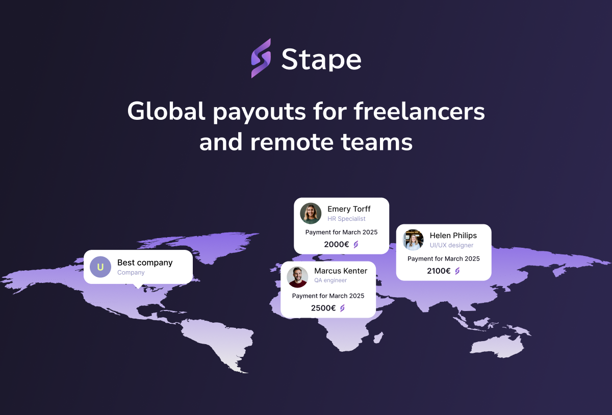 Stape. Global payouts for freelancers and remote teams
