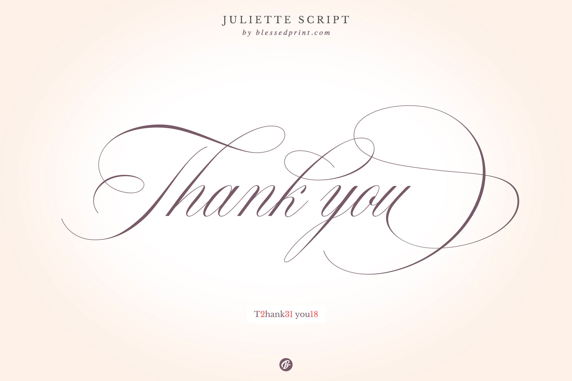 Juliette Font | Romantic wedding script by Blessed Print