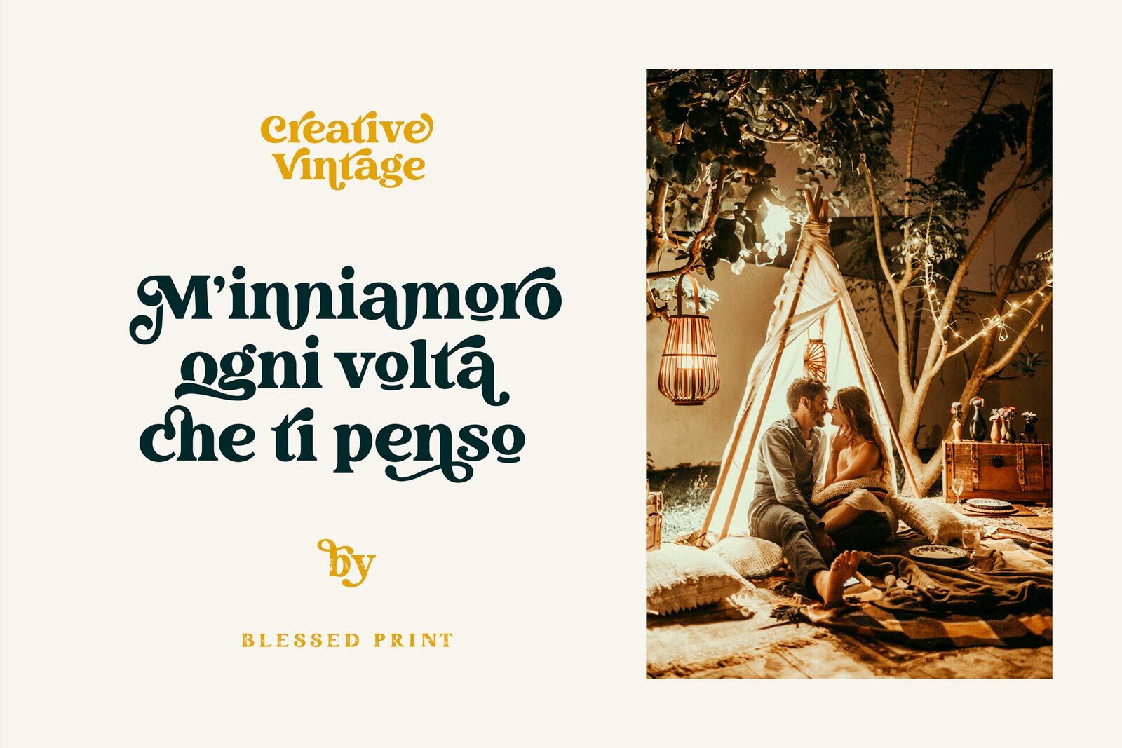 Creative Vintage Font | Serif Fonts - Blessed Print
