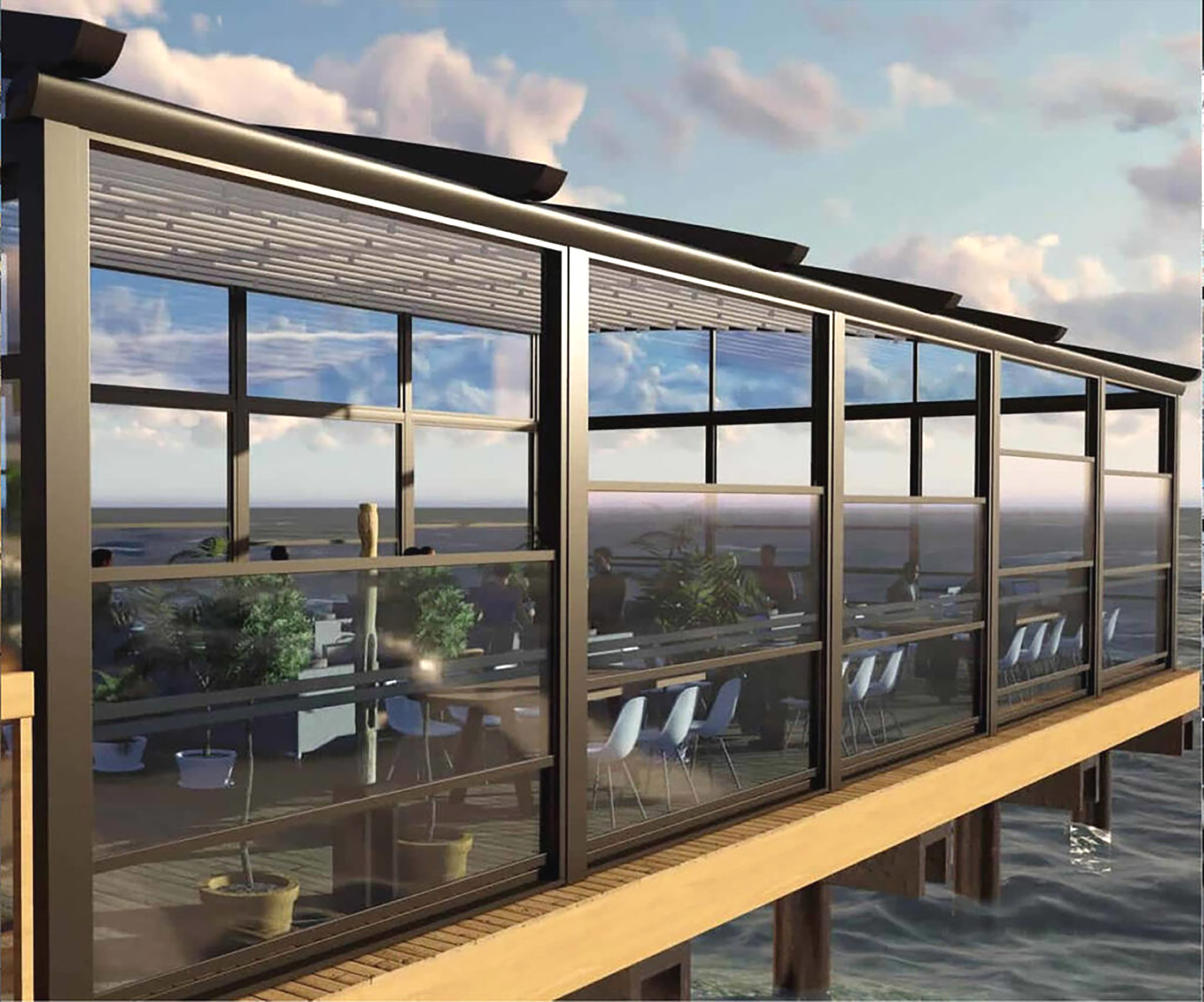 Vertical Motorized glazing SkyLine |ALUMINANTE