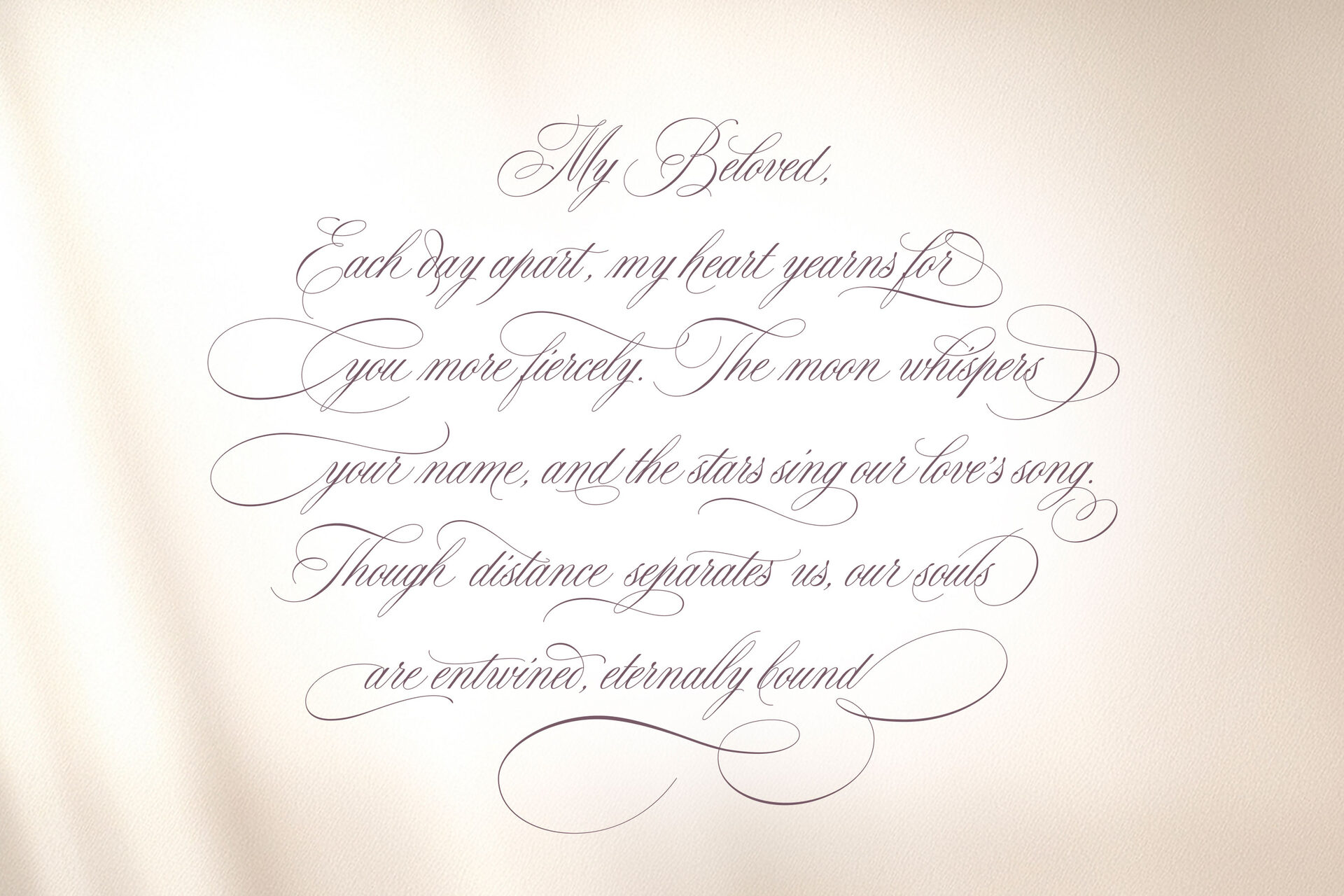 Juliette Font | Romantic wedding script by Blessed Print