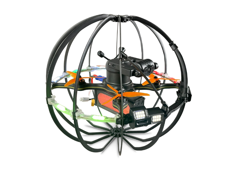 Drone in a cage store